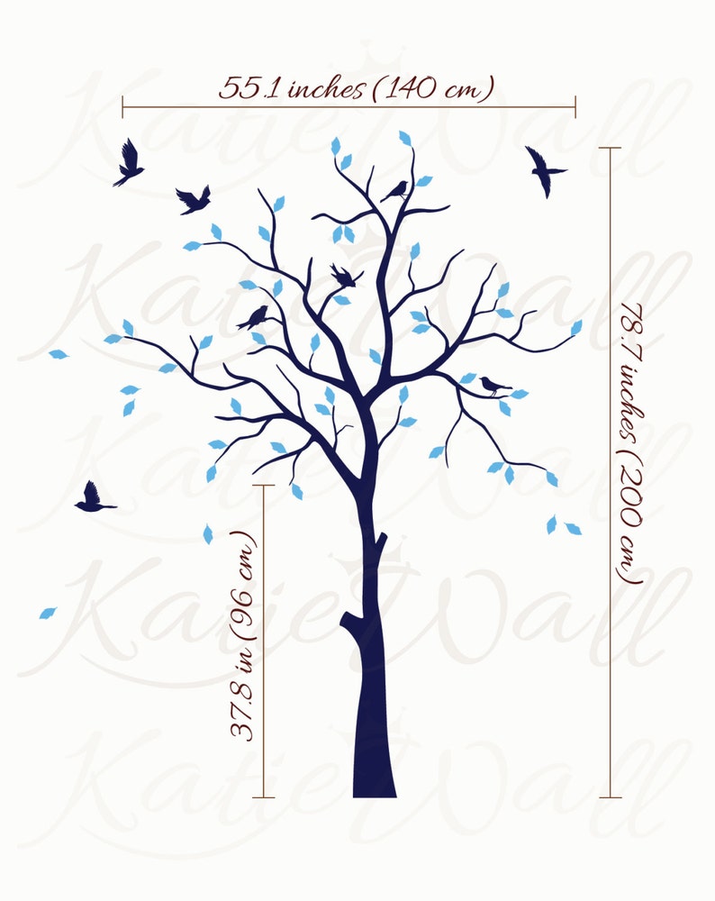 Nursery Tree Wall Decal Whimsical Large Wall Tree Sticker Wall Art ...