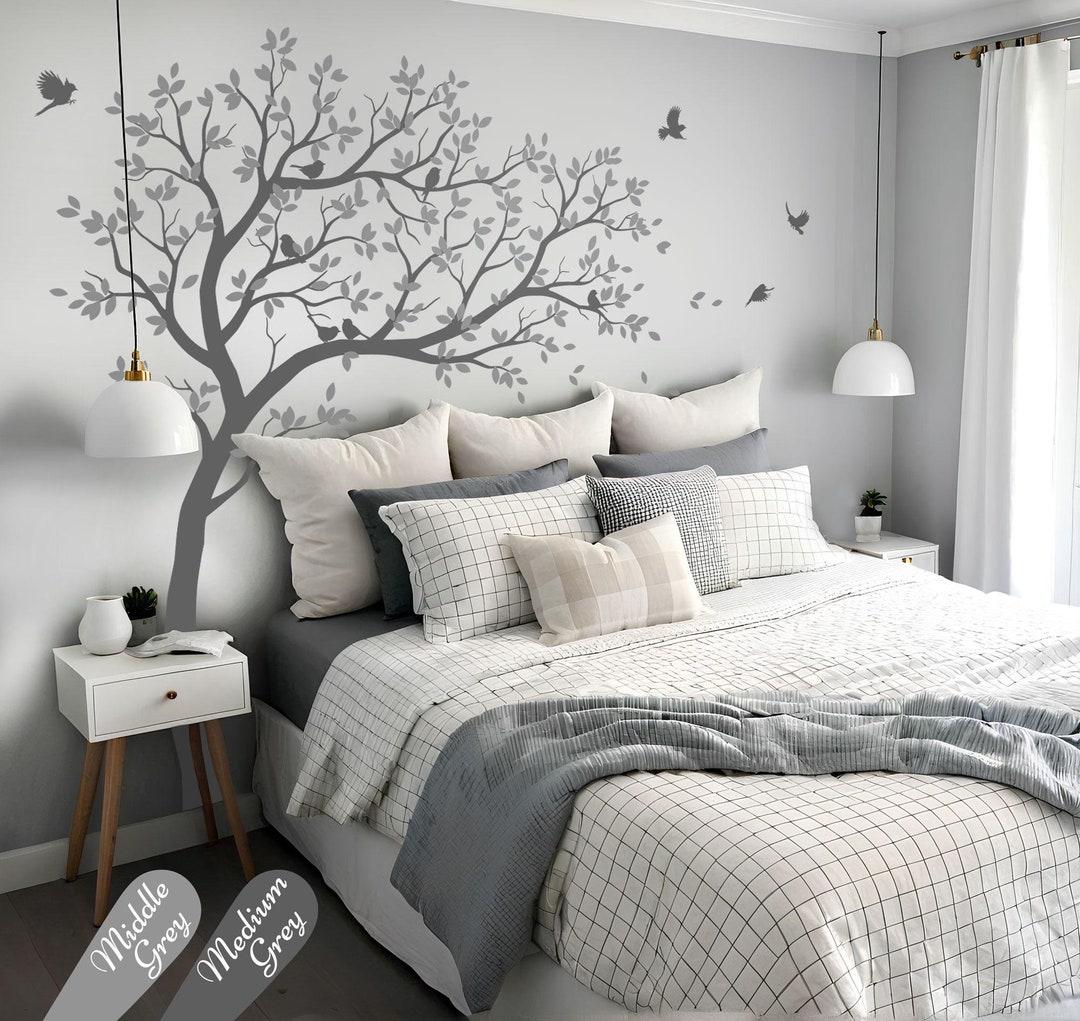 Wall Decal Large Tree Decals Huge Tree Decal Nursery With Birds Tree ...