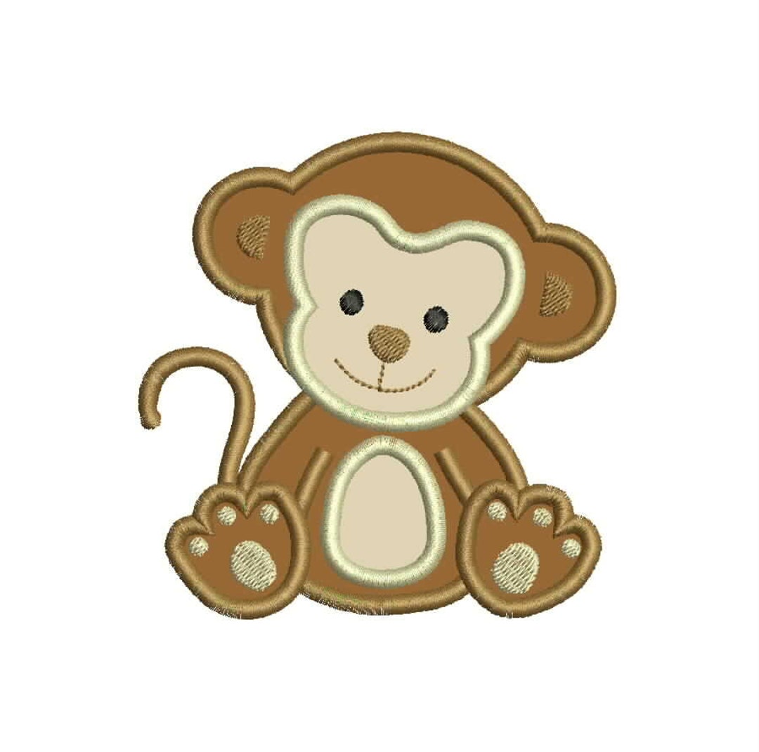 Monkey Applique Machine Embroidery Designs, Appliqué Design 4"x 4" 5"x ...