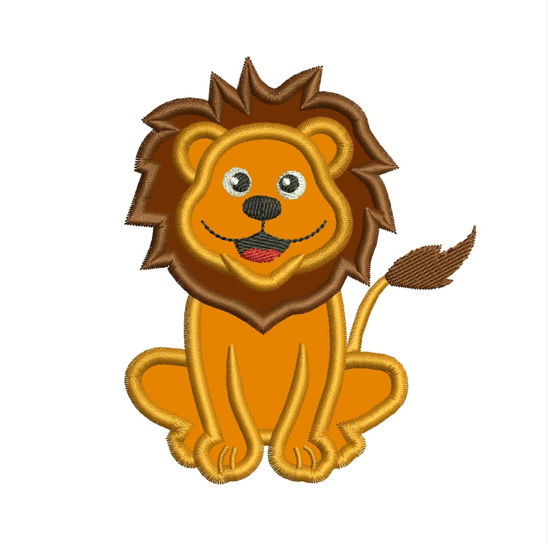 Lion Applique Machine Embroidery Designs, Appliqué Design 4"x 4" 5"x 7 ...
