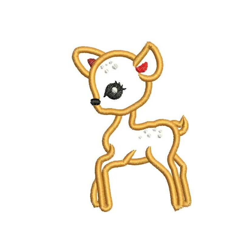Deer applique machine embroidery designs appliqué design | Etsy