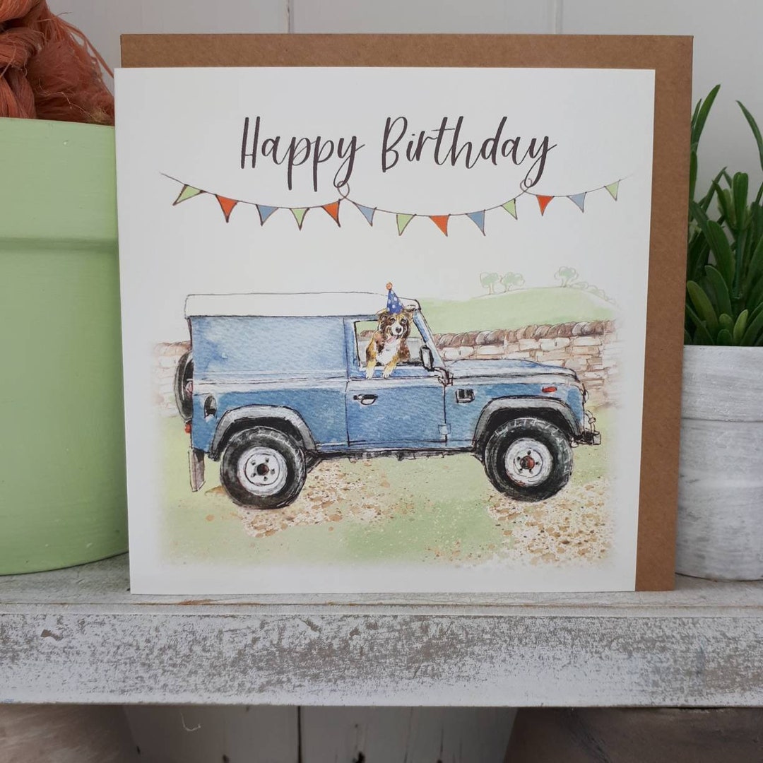 Land Rover Defender Birthday Card - Birthday Card - Countryside Card ...
