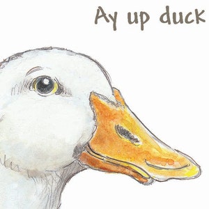 Duck Card - Ay up Duck - Animal Card - Farm Animal - Duck Birthday Card ...