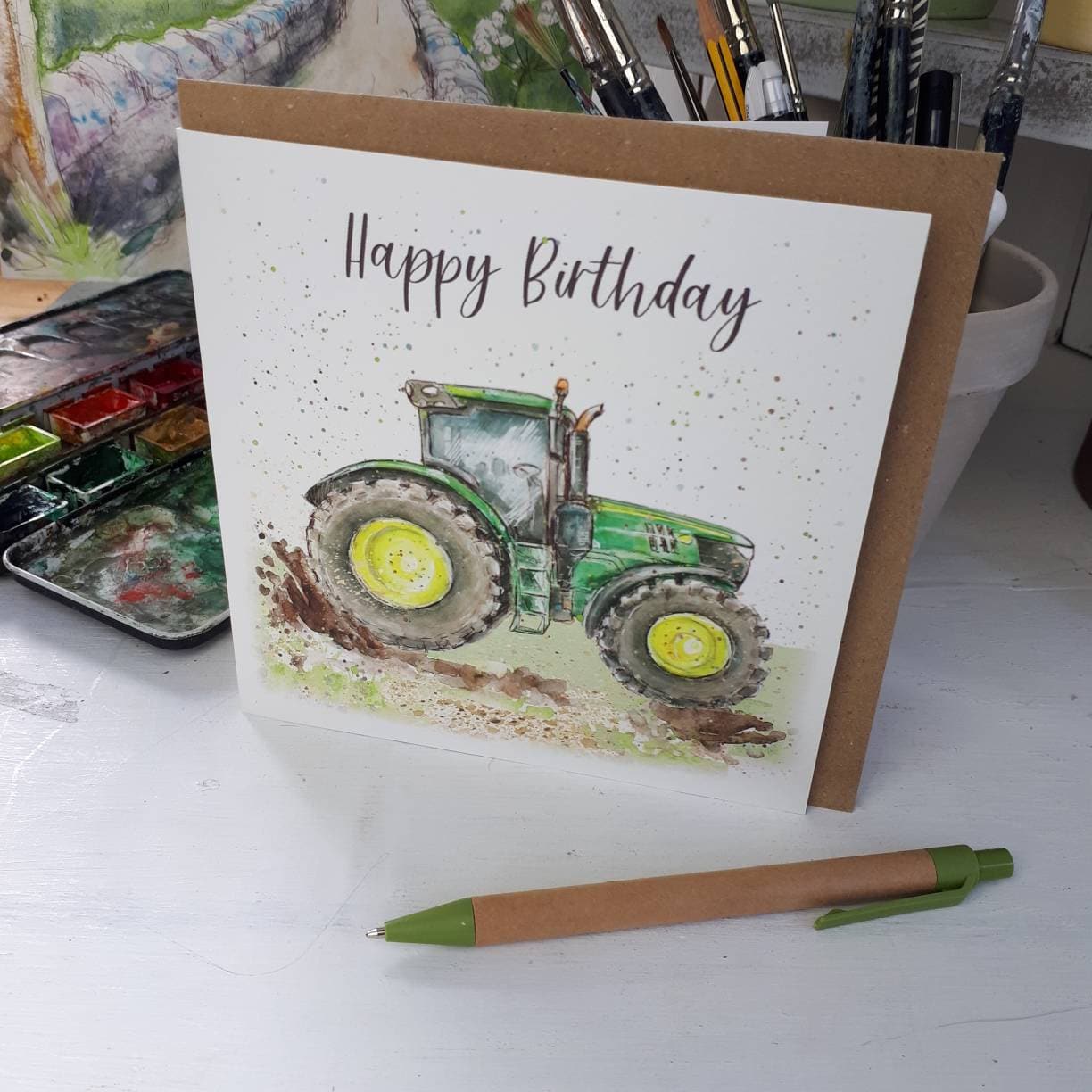 Birthday Tractor Card John Deere Farming Cards - Etsy