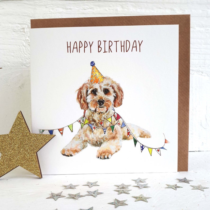 Cockapoo Birthday Card Cockapoo Greetings Card Dog | Etsy