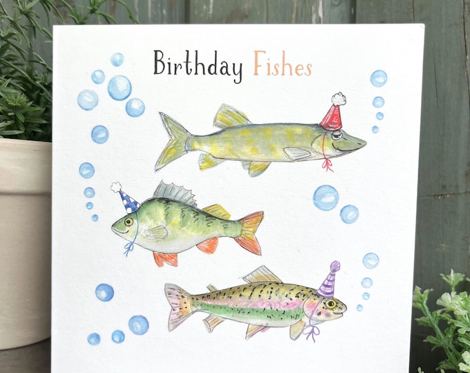 Fish Birthday Card - Fishes - Animal Pun Card - Pun Cards - Birthday Fishes - Birthday Card ...