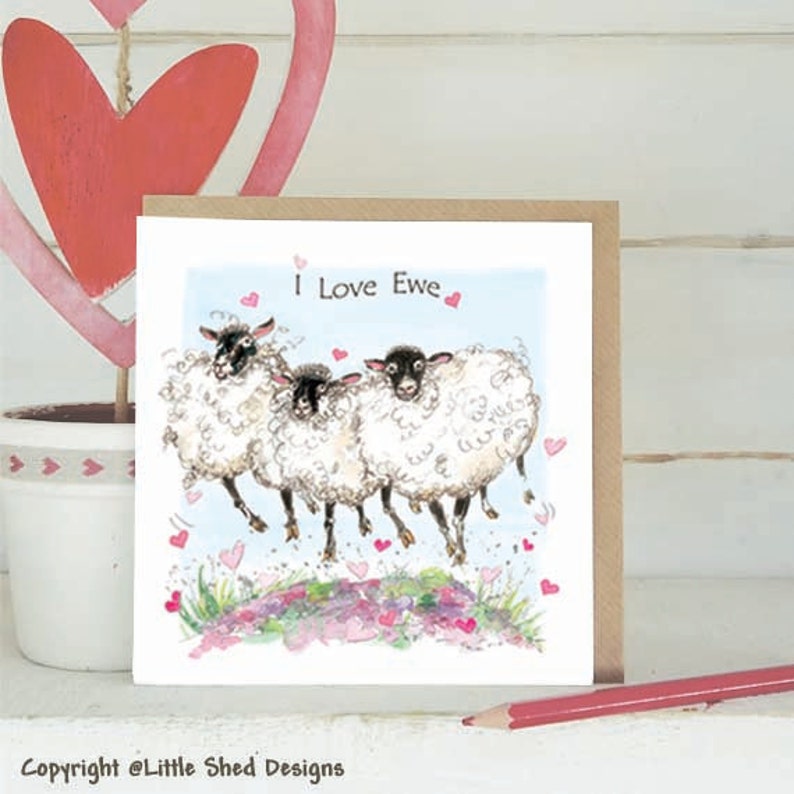 Sheep Anniversary Card Valentine's Card Friendship - Etsy