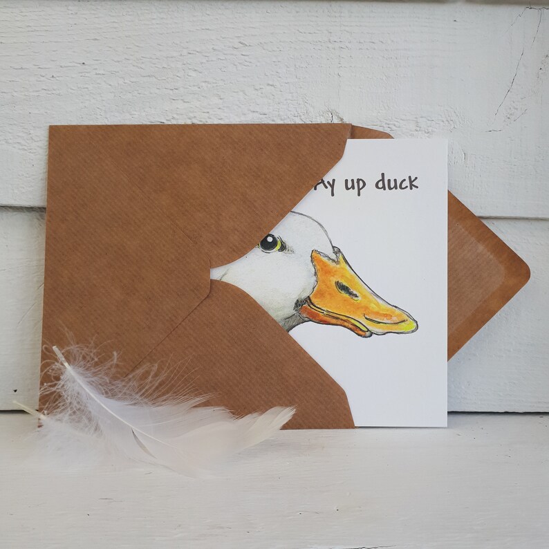 Duck Card Ay up Duck animal Card Farm Animal Duck | Etsy
