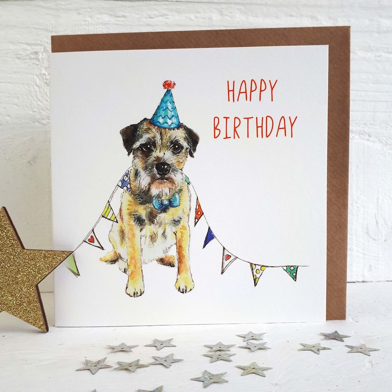 Border Terrier Birthday Card Dog Birthday Card Border - Etsy UK