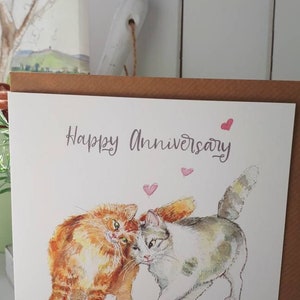 Cat Happy Anniversary Card - Cats - Love Card - Cat Lovers Card ...