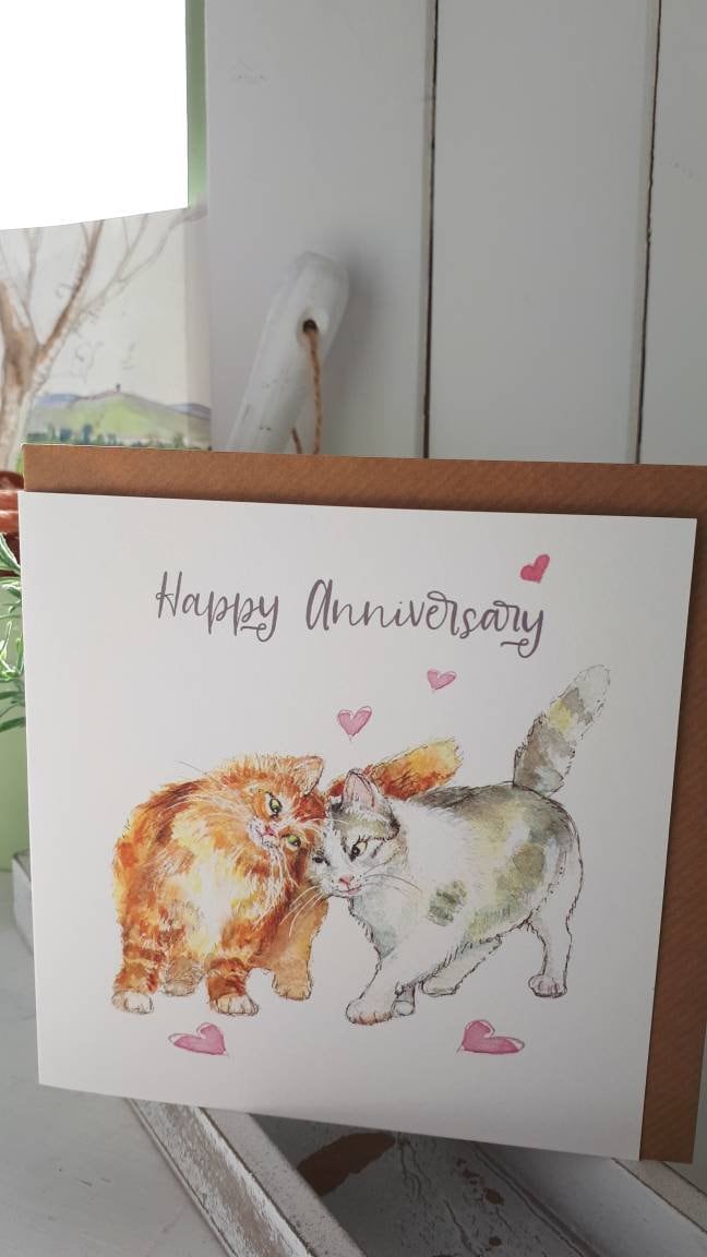 Cat Happy Anniversary Card Cats Love Card Cat Lovers - Etsy
