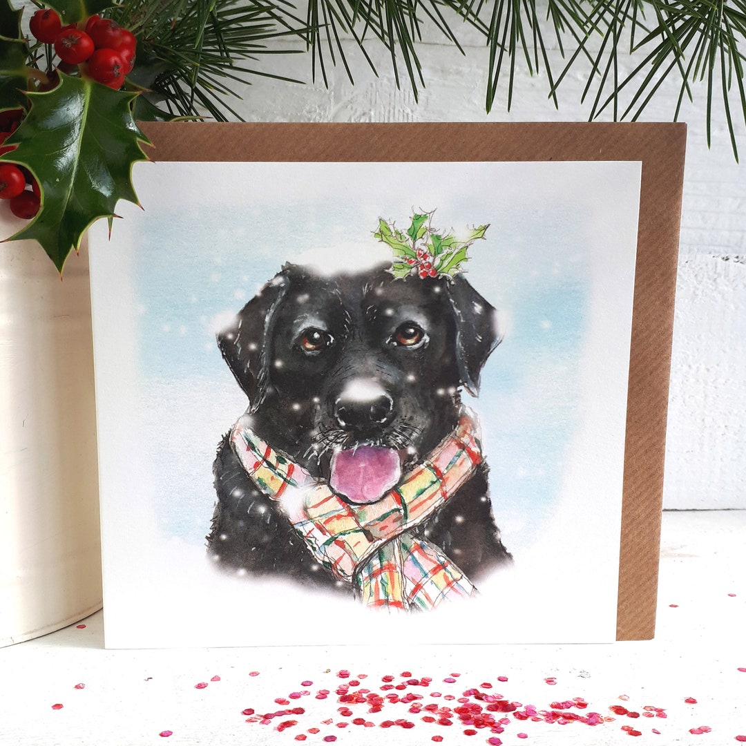 Black Labrador Christmas Card Black Labs Labrador Christmas Cards Dogs ...