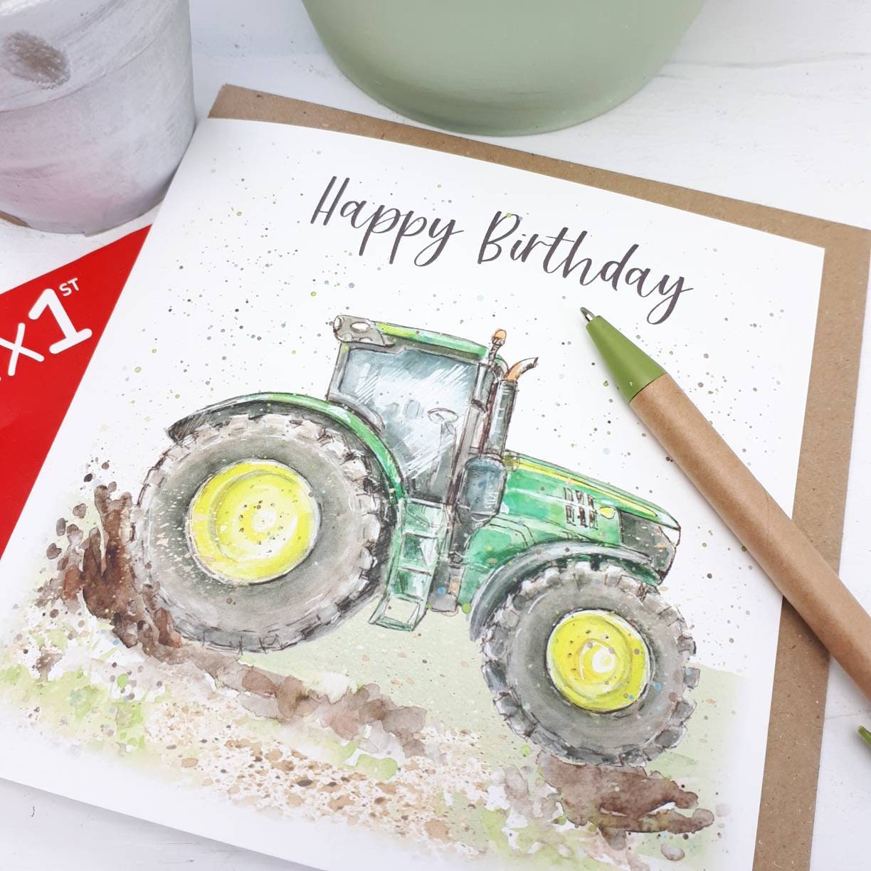 Birthday Tractor Card John Deere Farming Cards | Etsy UK
