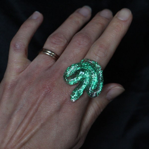 Green Snake Ring - Etsy UK