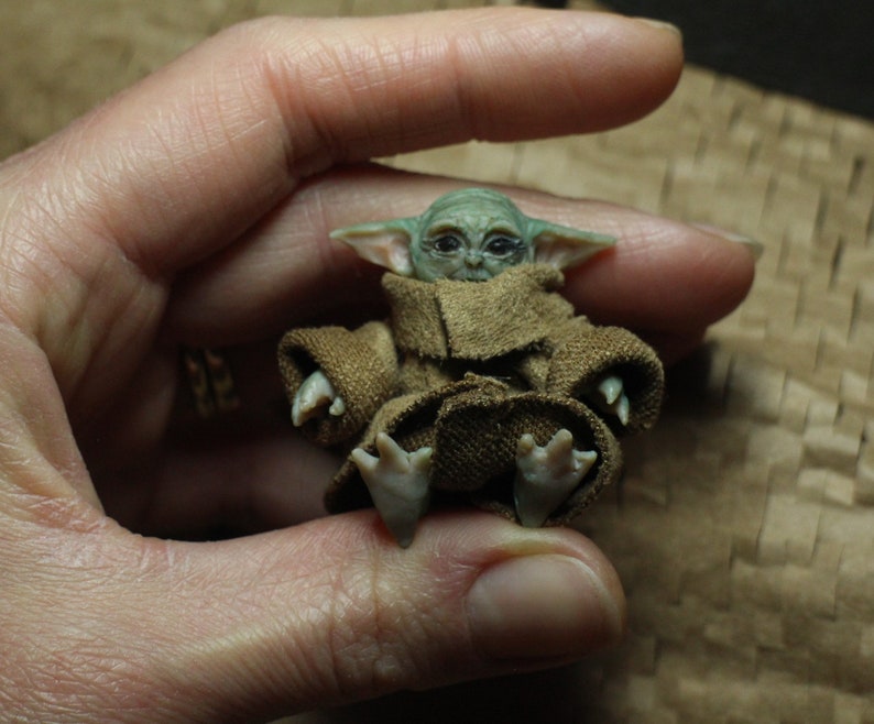 Baby Grogu, Starwars Fan Art, Dolls House Miniatures,cute Gift, Ooak ...