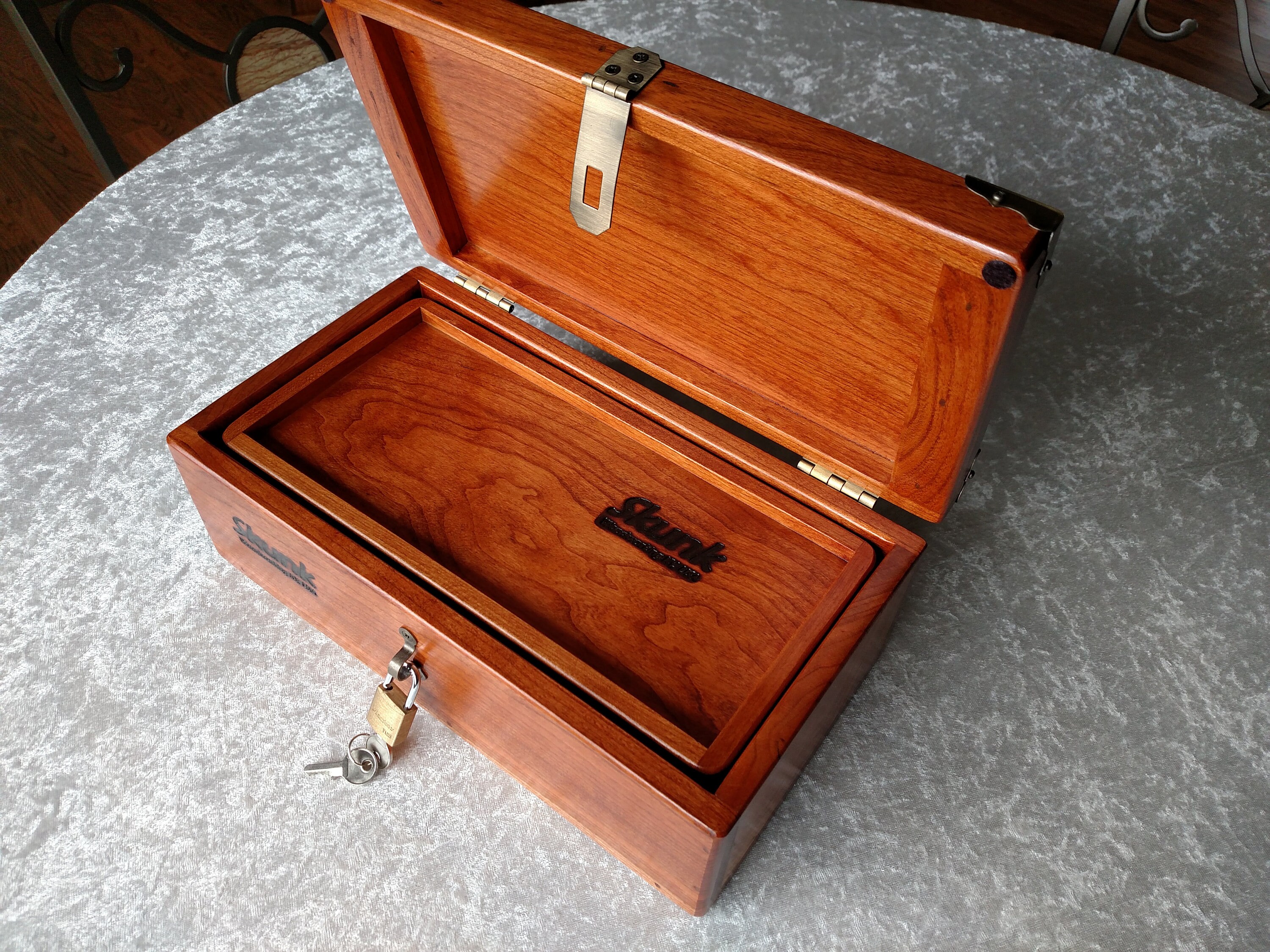 Stash Box Rolling Tray combo wood box with lid pipe box | Etsy