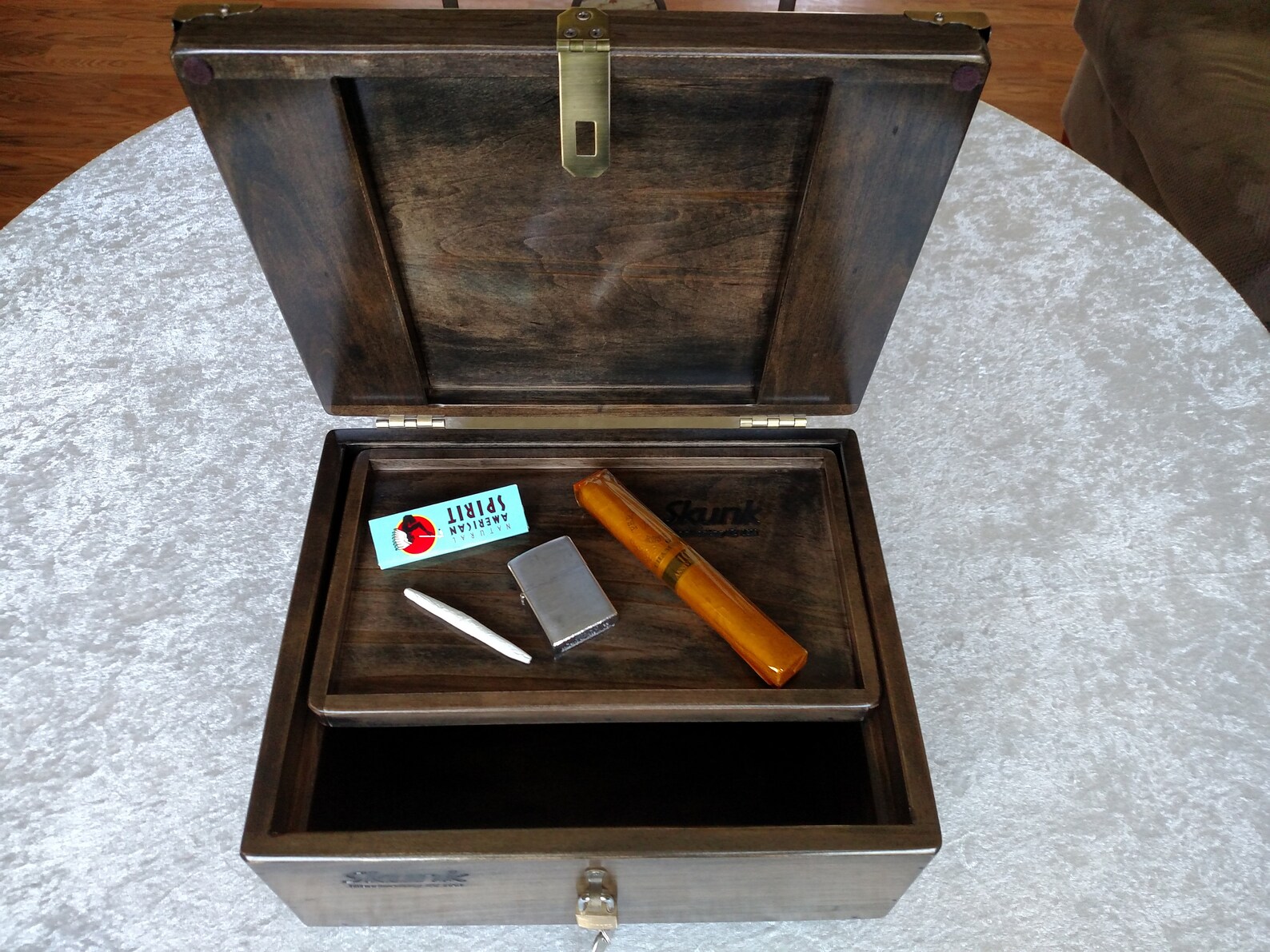 Stash Box and Rolling Tray Combo, Wood Box With Lid, Pipe Box, Glass ...