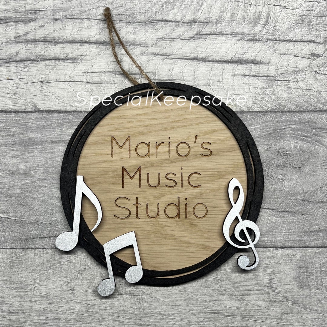 Personalised Music Studio Room Garage DJ Door Plaque Musical Instrument ...