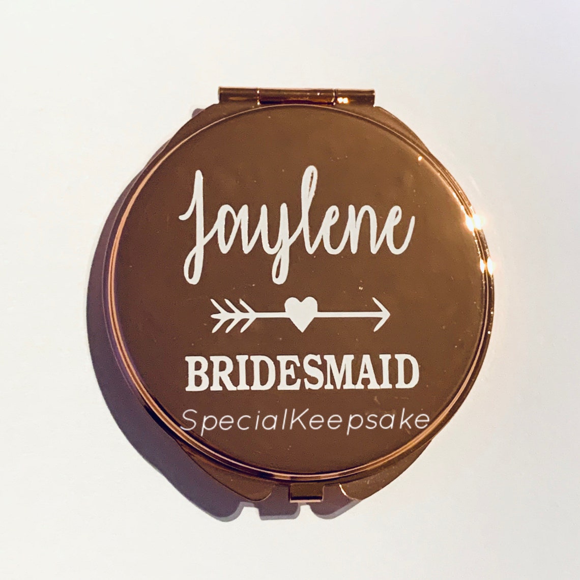 Personalised Rose Gold Metal Compact Mirror Bridal Party Gift | Etsy