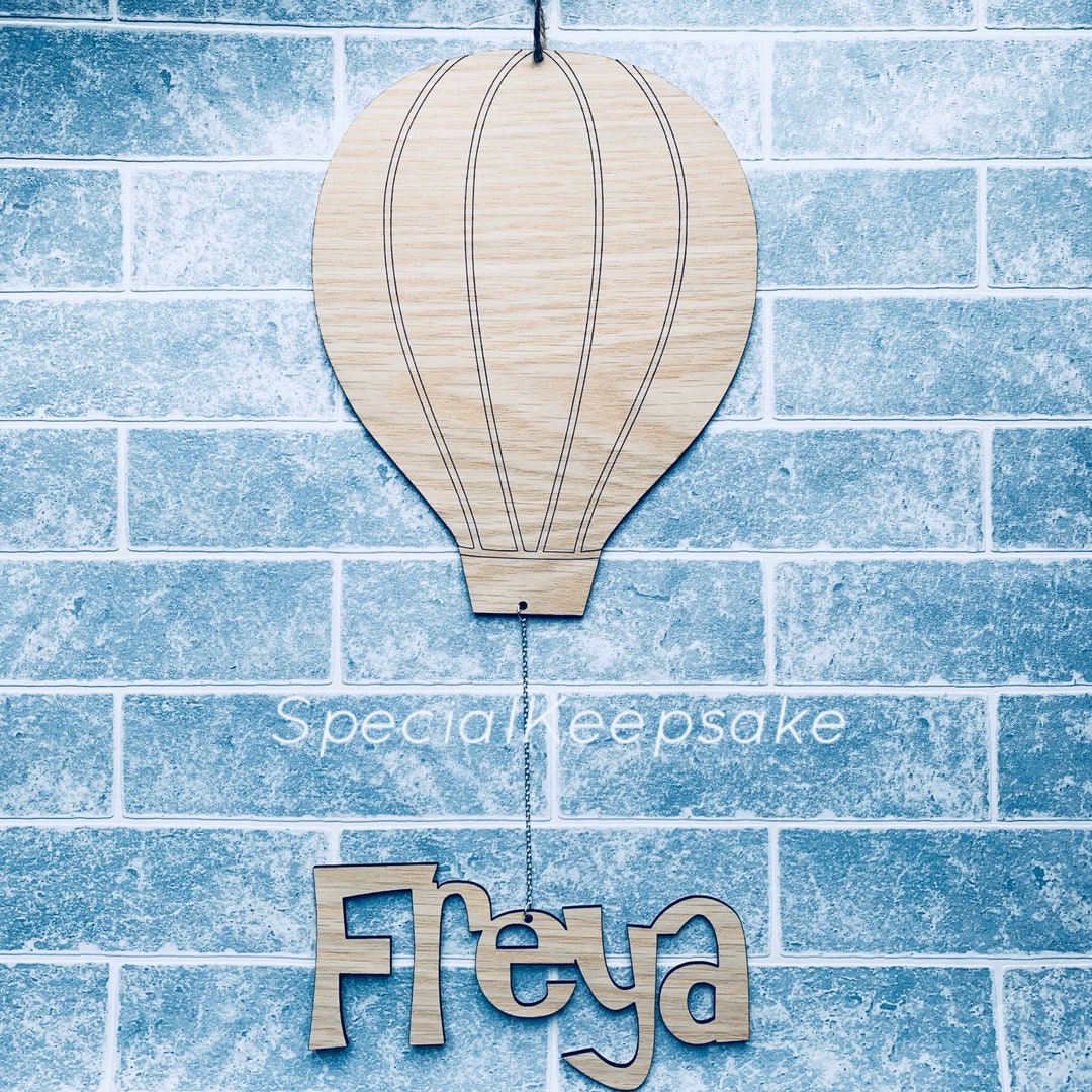 Large Wooden Oak Veneer Hot Air Balloon Nursery Baby Bedroom - Etsy