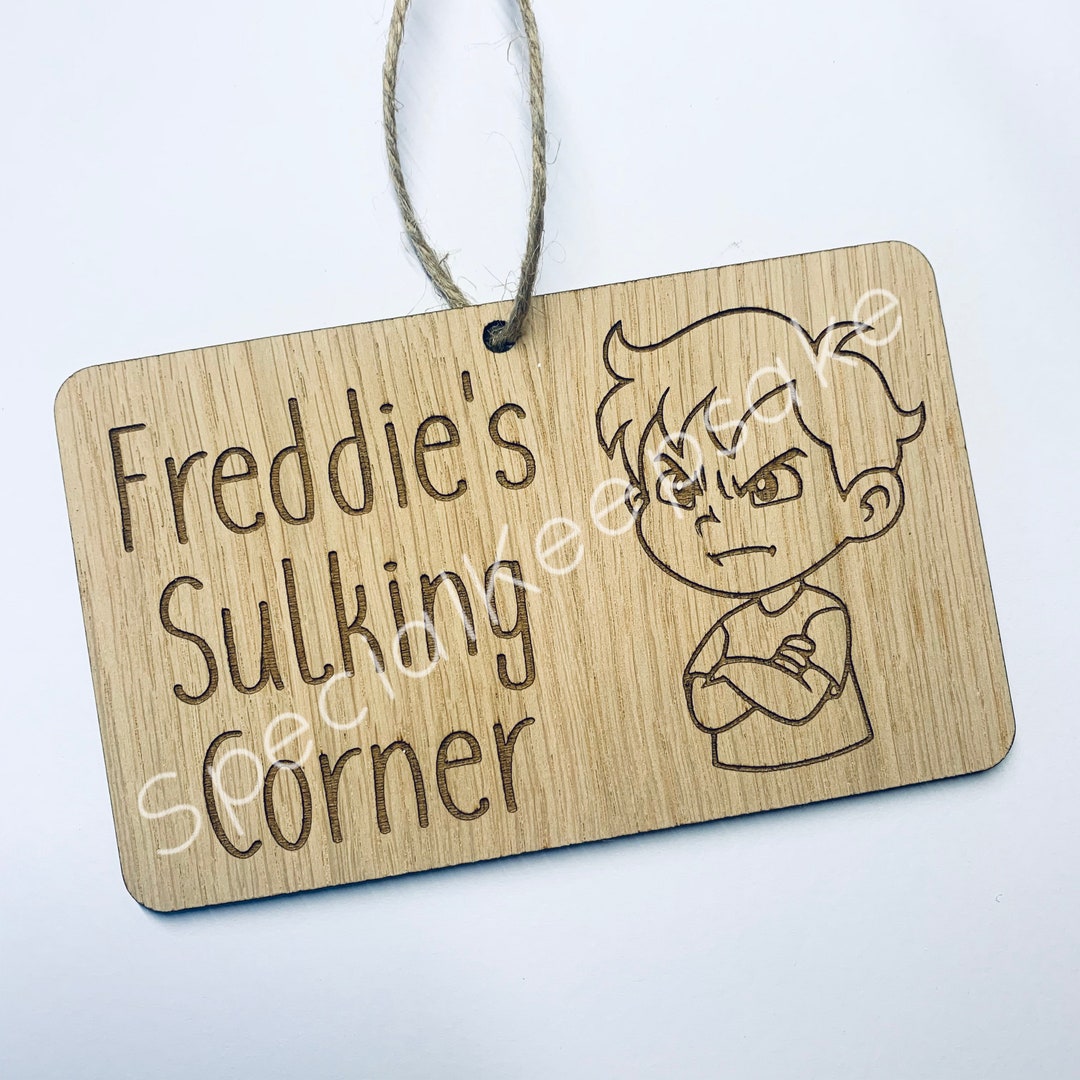 Personalised Sulking Corner Wooden Oak Veneer Door Hanger Time - Etsy