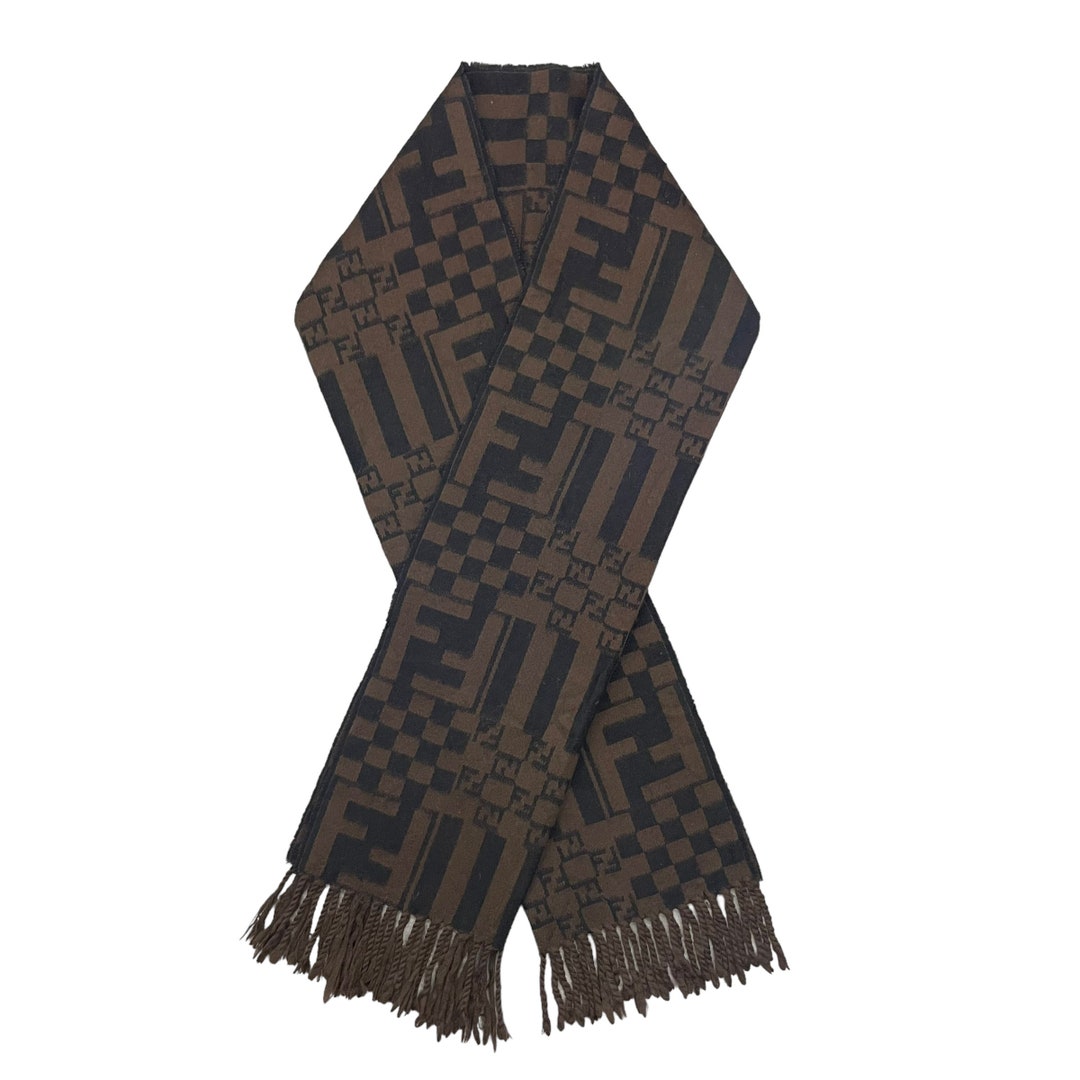 Vintage Fendi Scarf Roma Italia Fendi Lana Wool Scarf Vintage Fendi ...