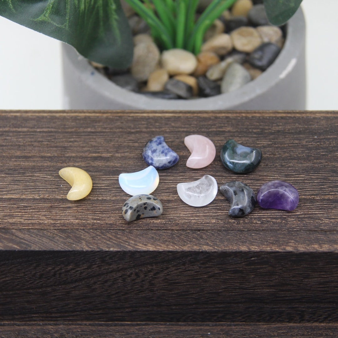 15mm Moon Gemstones,healing Crystal Mini Moon Decor Pocket Stone,reiki ...