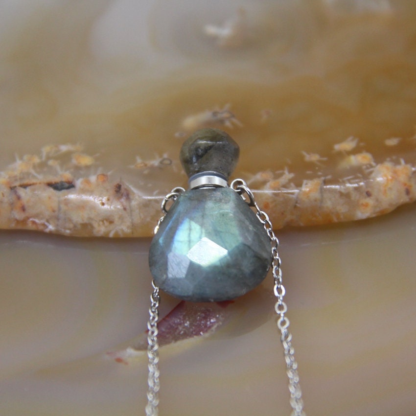 New Mini Labradorite Perfume Bottle Pendants Necklace16x26mm | Etsy