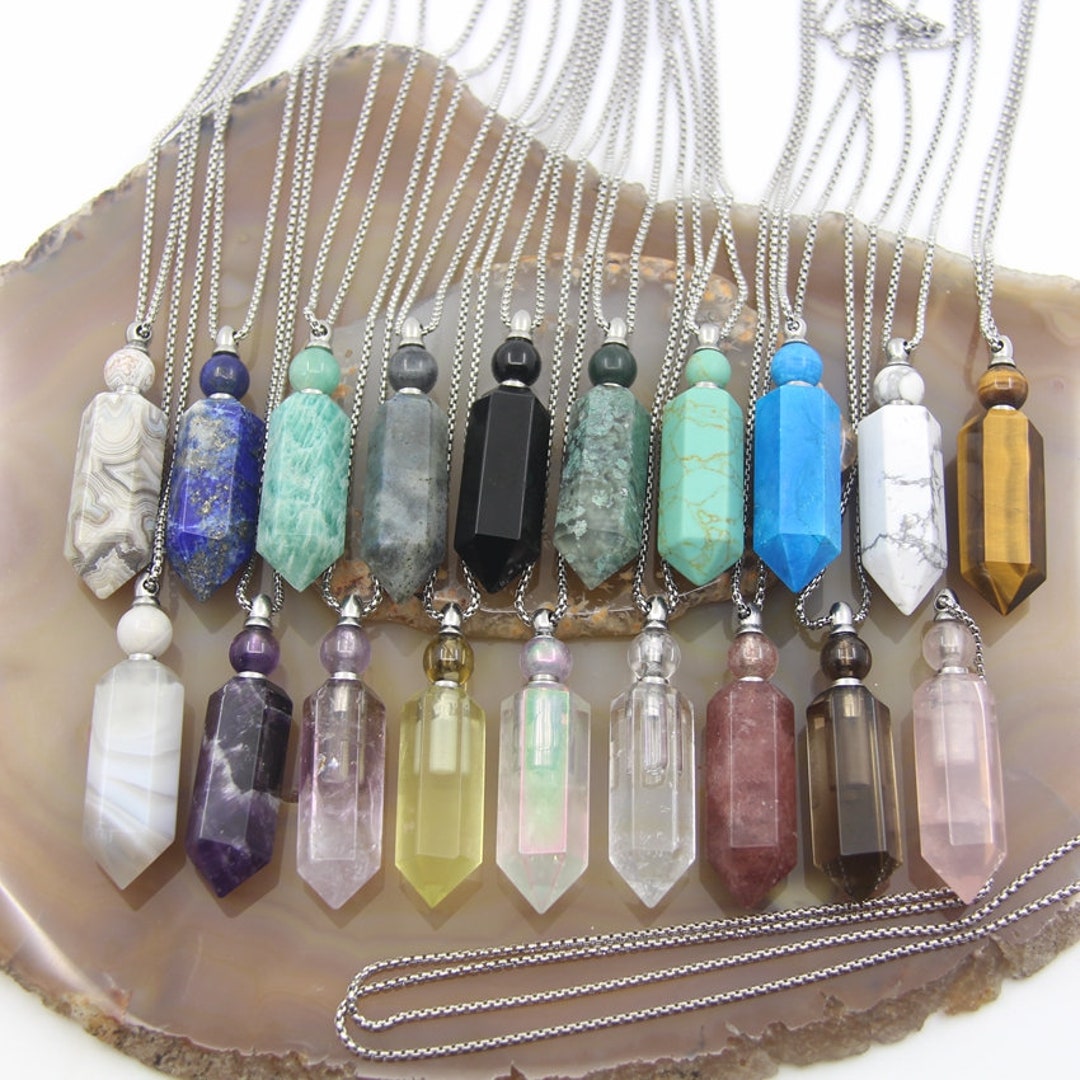 Wholesales Essential Oil Diffuser Vial Hexagon Prism Necklace Pendants ...