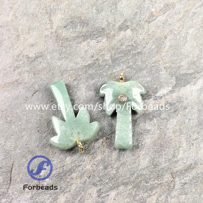 Healing Crystal Coconut Tree Pendants With Inlaid Zircon Carved ...