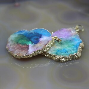 3-10pcs,plated Golden Edged Rough Solar Quartz Pendant,slab Nugget ...