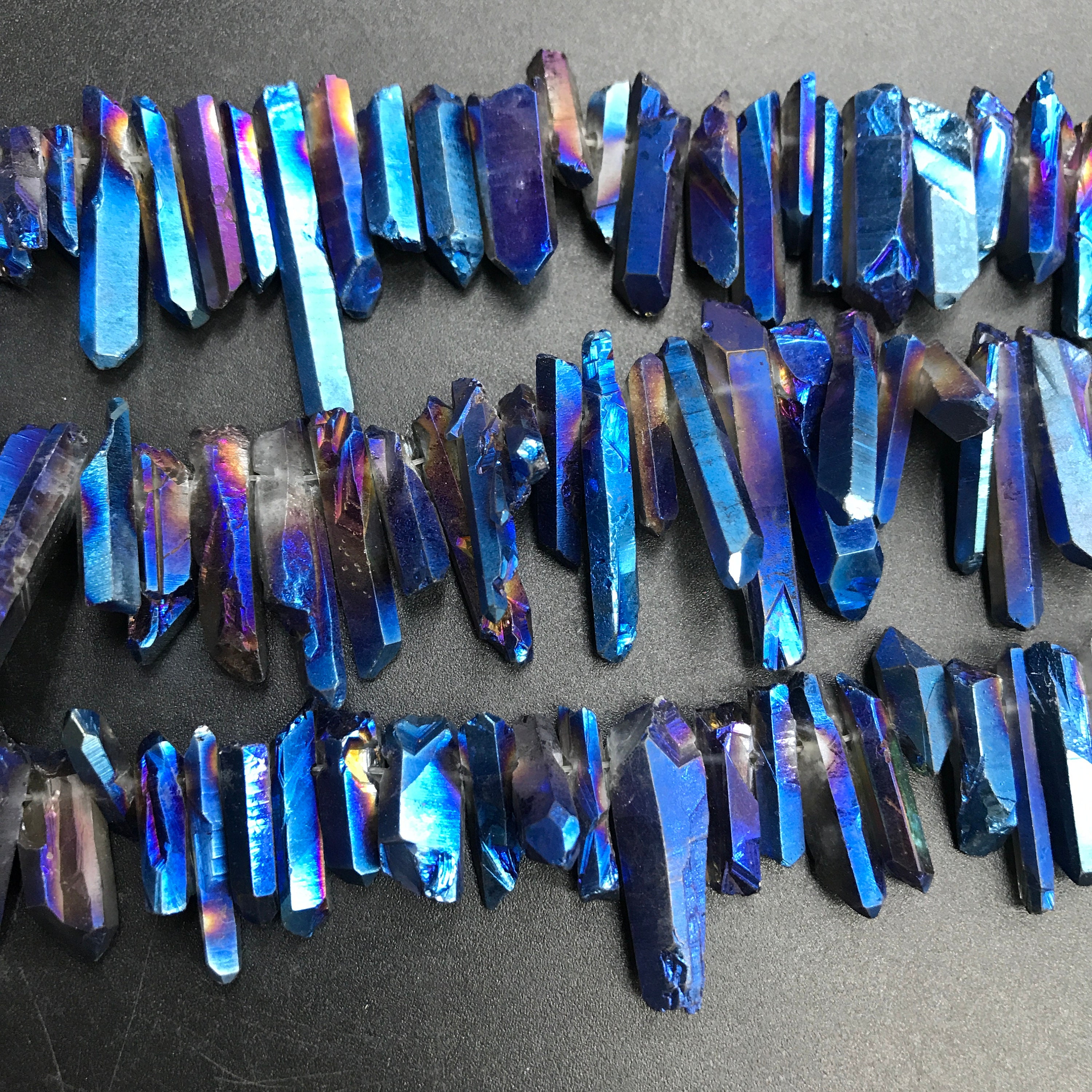 Mystic Titanium Purple Blue Crystal Quartz Stick | Etsy