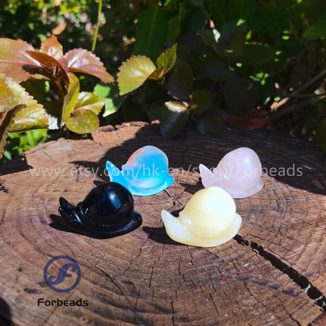 1.5" Natural Gemstone Hand Carved Snails Figurine,mini Lovely Snail ...