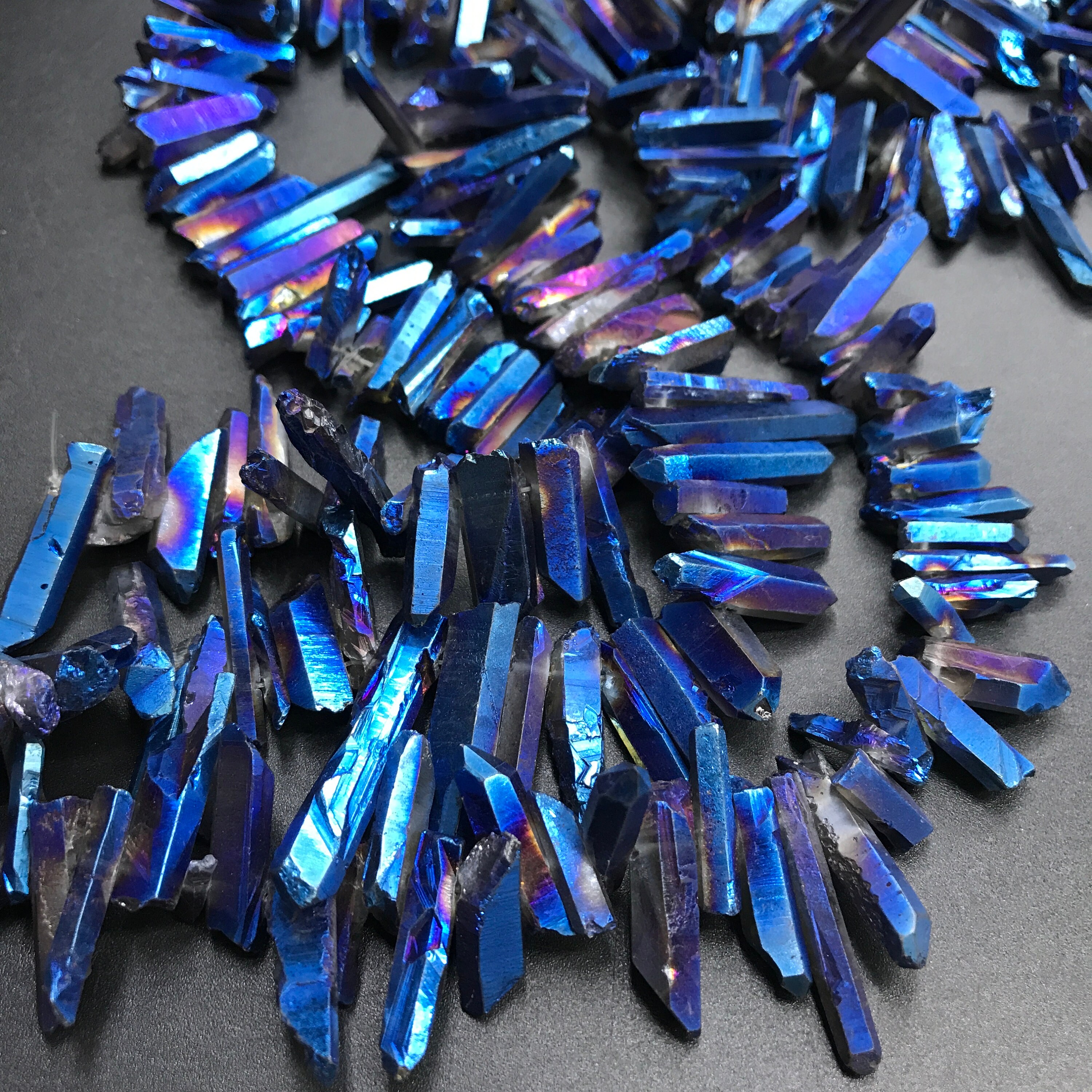 Mystic Titanium Purple Blue Crystal Quartz Stick | Etsy