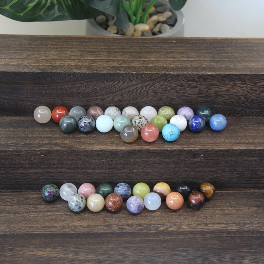 16mm Mini Crystal Ball Setnatural Gemstones Sphere Decor - Etsy