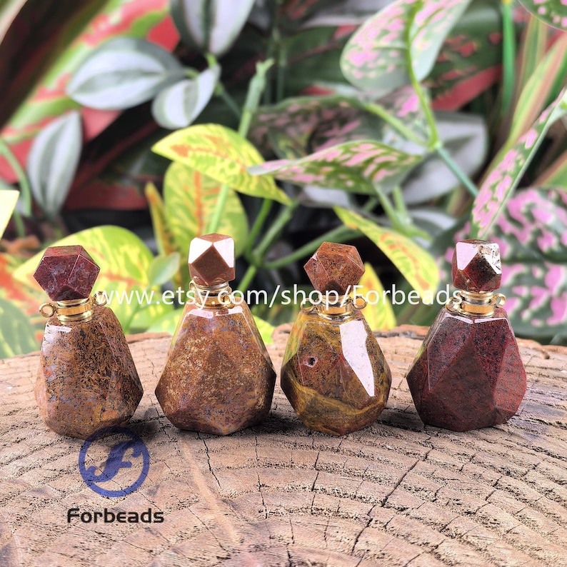 Faceted Gemstone Quartz Perfume Bottle Pendants,healing Crystal ...