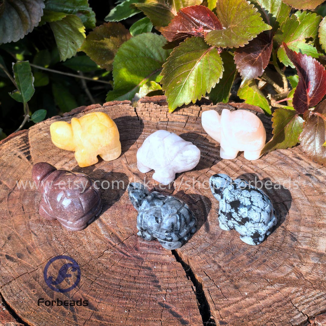 1.5" Carved Tortoise Statues,50 Gemstones Quartz Turtle Figurine ...