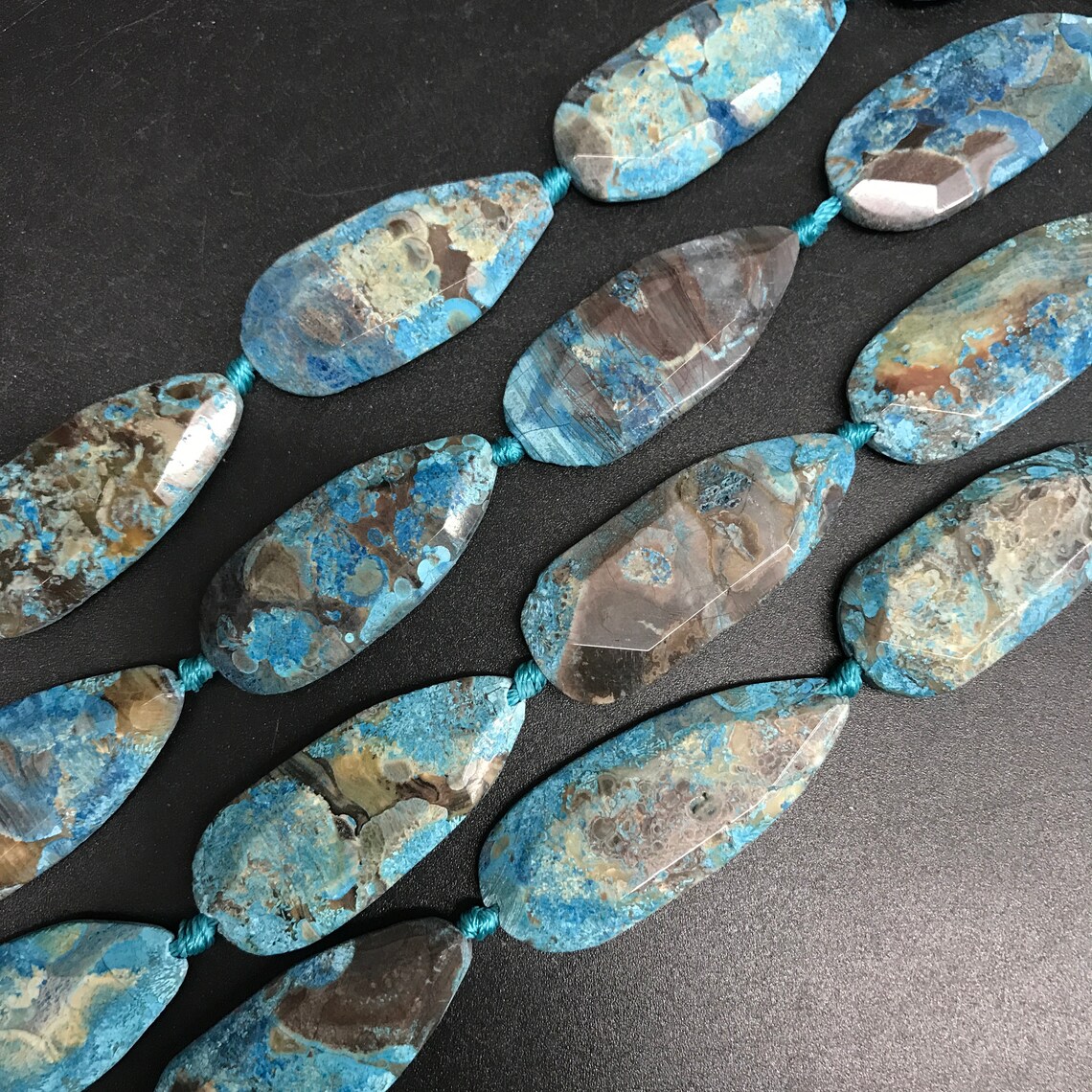 Natural Blue Ocean Agate Faceted Slice Nuggetraw Ocean Jasper - Etsy