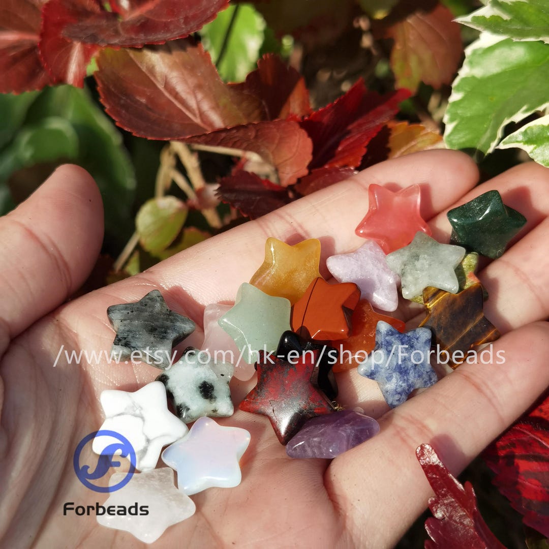 15mm Mini Gemstone Star,reiki Quartz Star Decor Pocket Stone Pendant ...