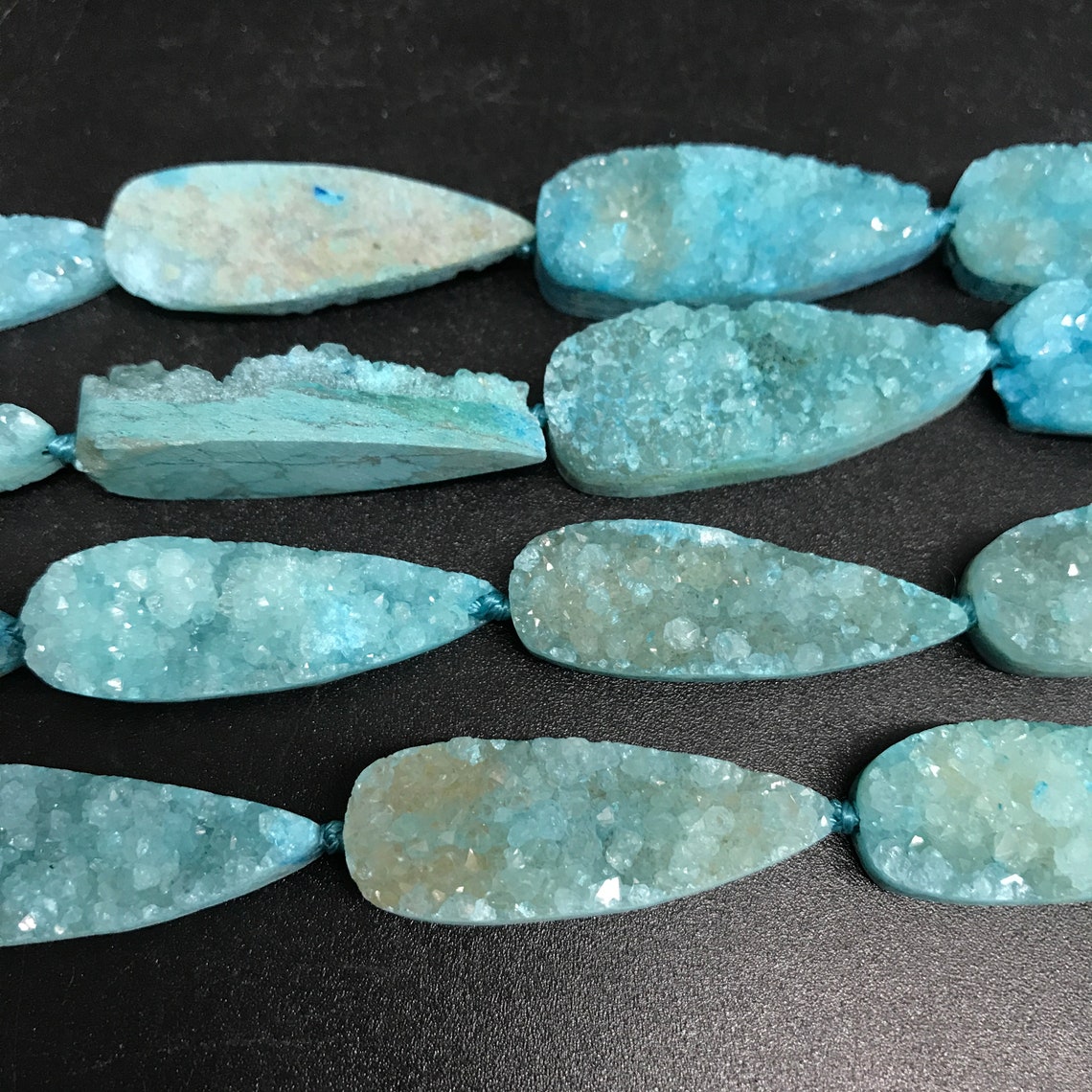 Sky Blue Quartz Geode Drops Beadagate Raw Clusters Slice - Etsy
