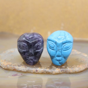 1.8 Inches Natural Gemstones Carved Alien Skull Home Decor,unakite/opal ...