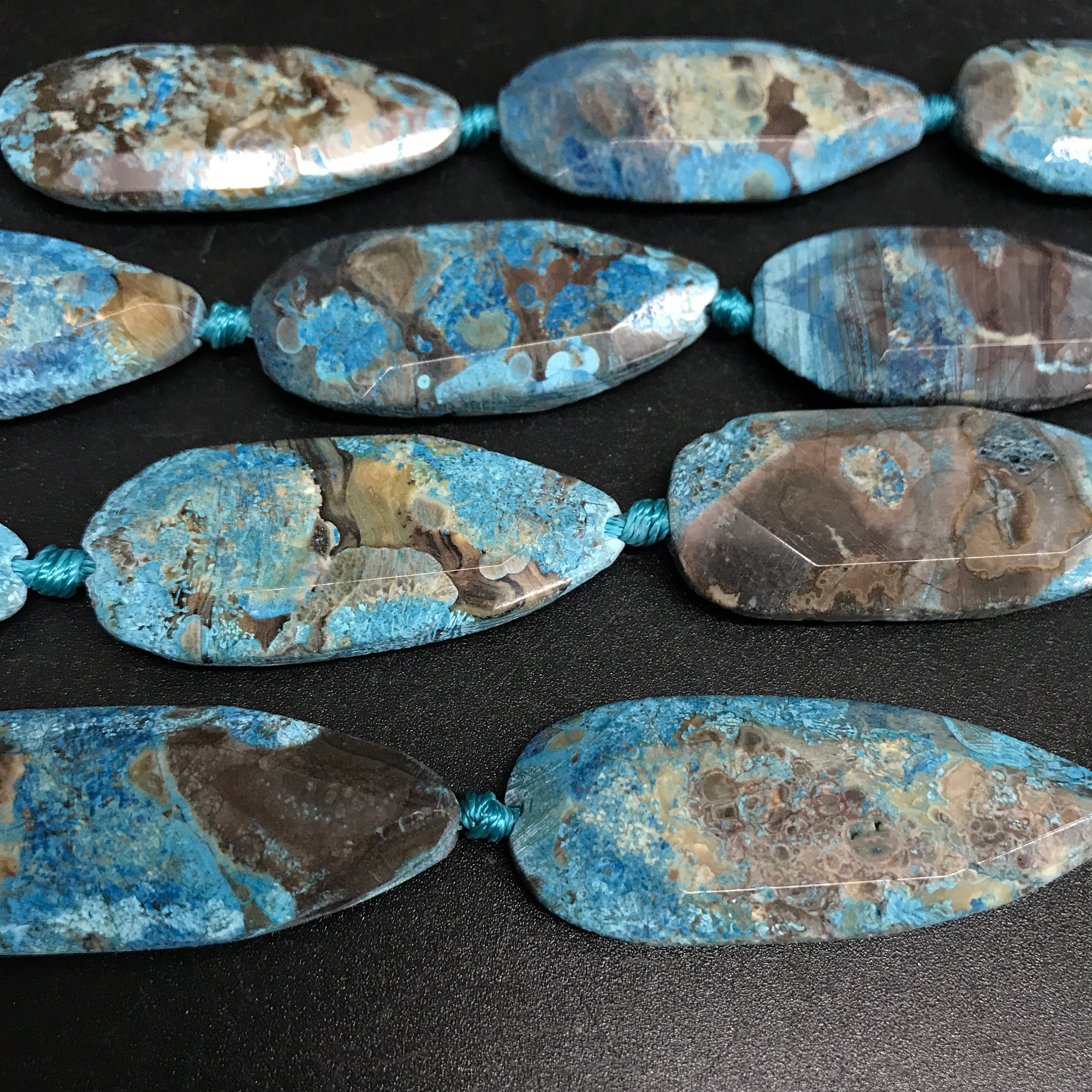 Natural Blue Ocean Agate Faceted Slice Nuggetraw Ocean Jasper - Etsy