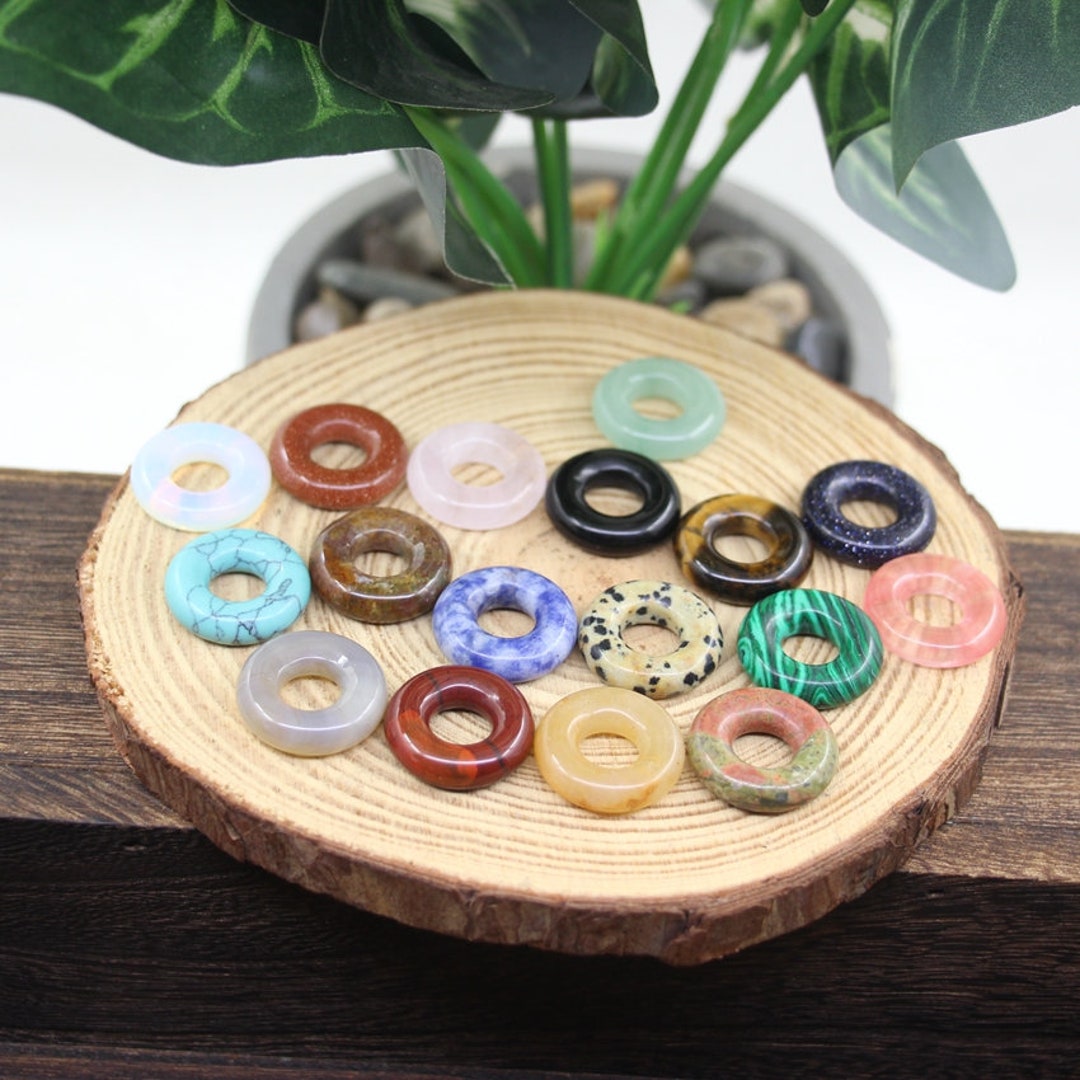 20mm Healing Crystal Donut for Pendants Necklaces Earring Jewelry ...