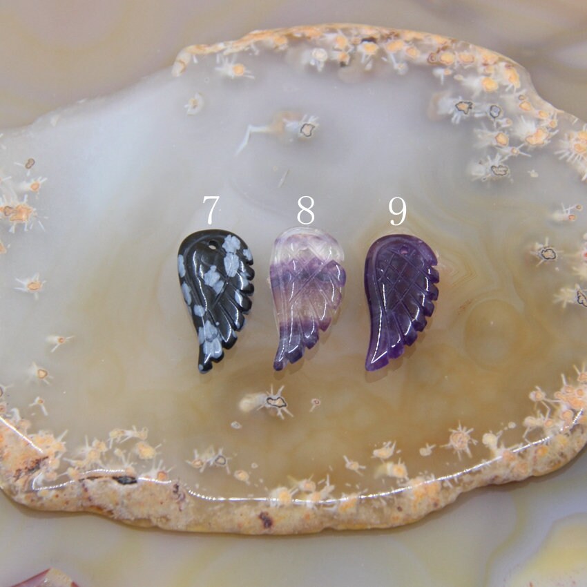3-10pcs 12x24mm Carve Angel Wing Pendants Earrings,natural Gemstone ...