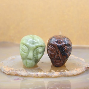 1.8 Inches Natural Gemstones Carved Alien Skull Home Decor,unakite/opal ...