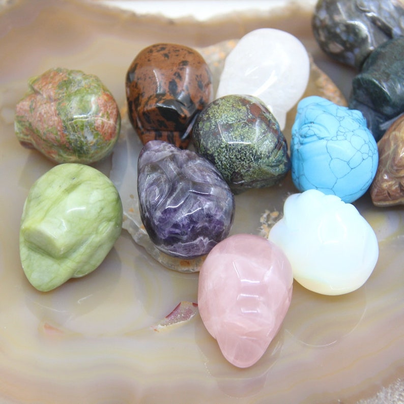 1.8 Inches Natural Gemstones Carved Alien Skull Home | Etsy