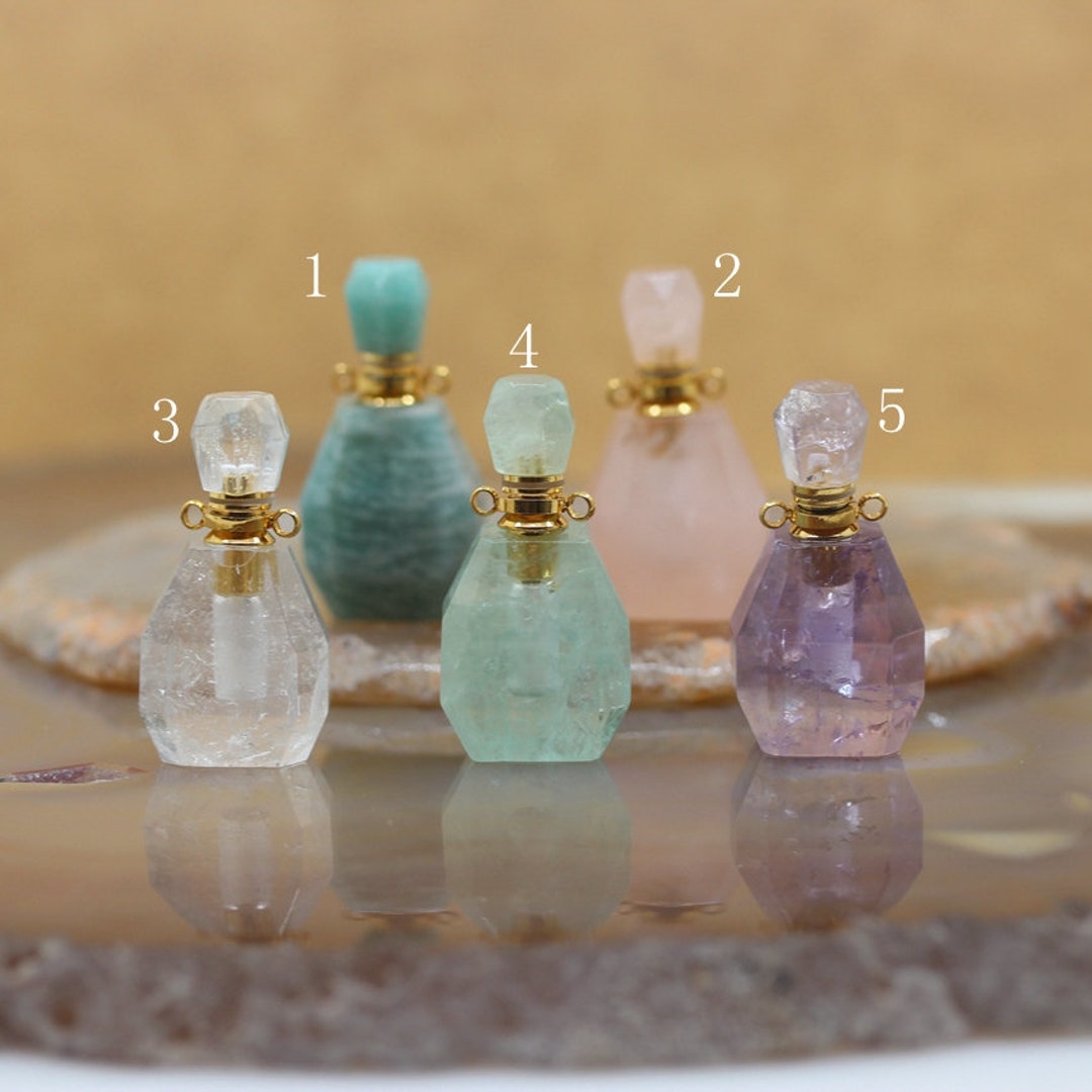 Natural Crystal Gemstone Essential Oil Diffuser Bottle - Etsy