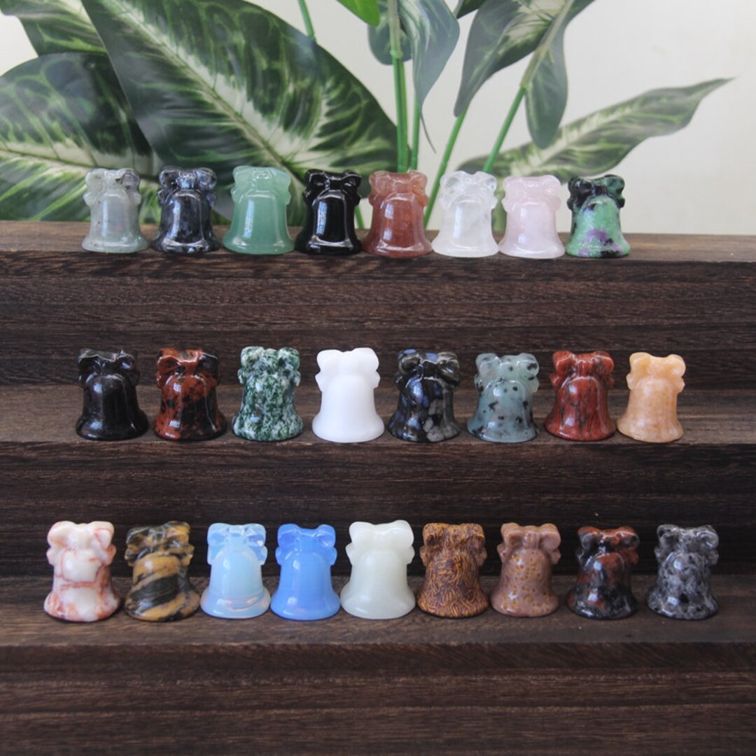 1.2 Carved Christmas Bell Gemstone Home Decoration,healing Crystal ...