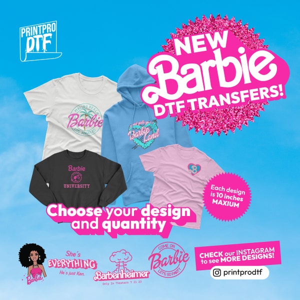 Barbie Dtf Transfers - Etsy