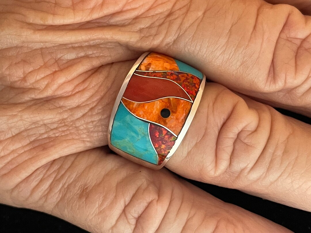 Studio GL Mixed Gemstones Ring Size 8 Signed - Etsy